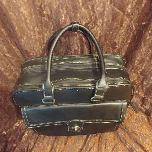 Samsonite | Bags | Samsonite Black Leather Wheelable Briefcase | Poshmark
